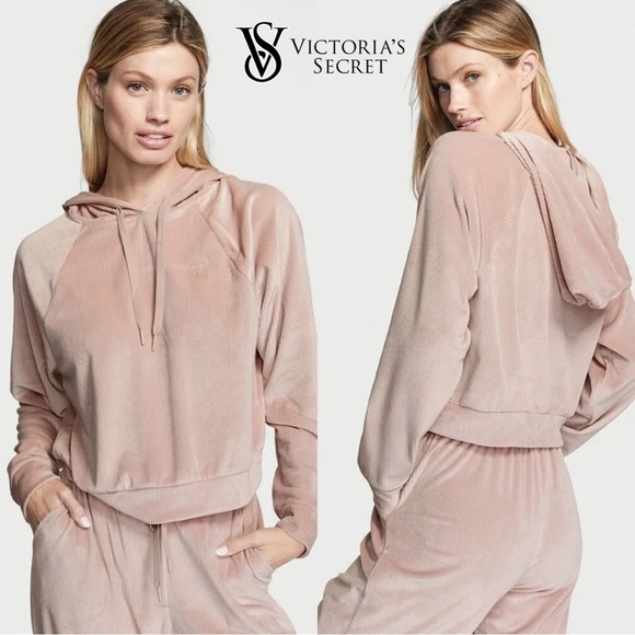 Victoria's Secret | Tops | Victorias Secret Mauve Pink Velour Ribbed ...